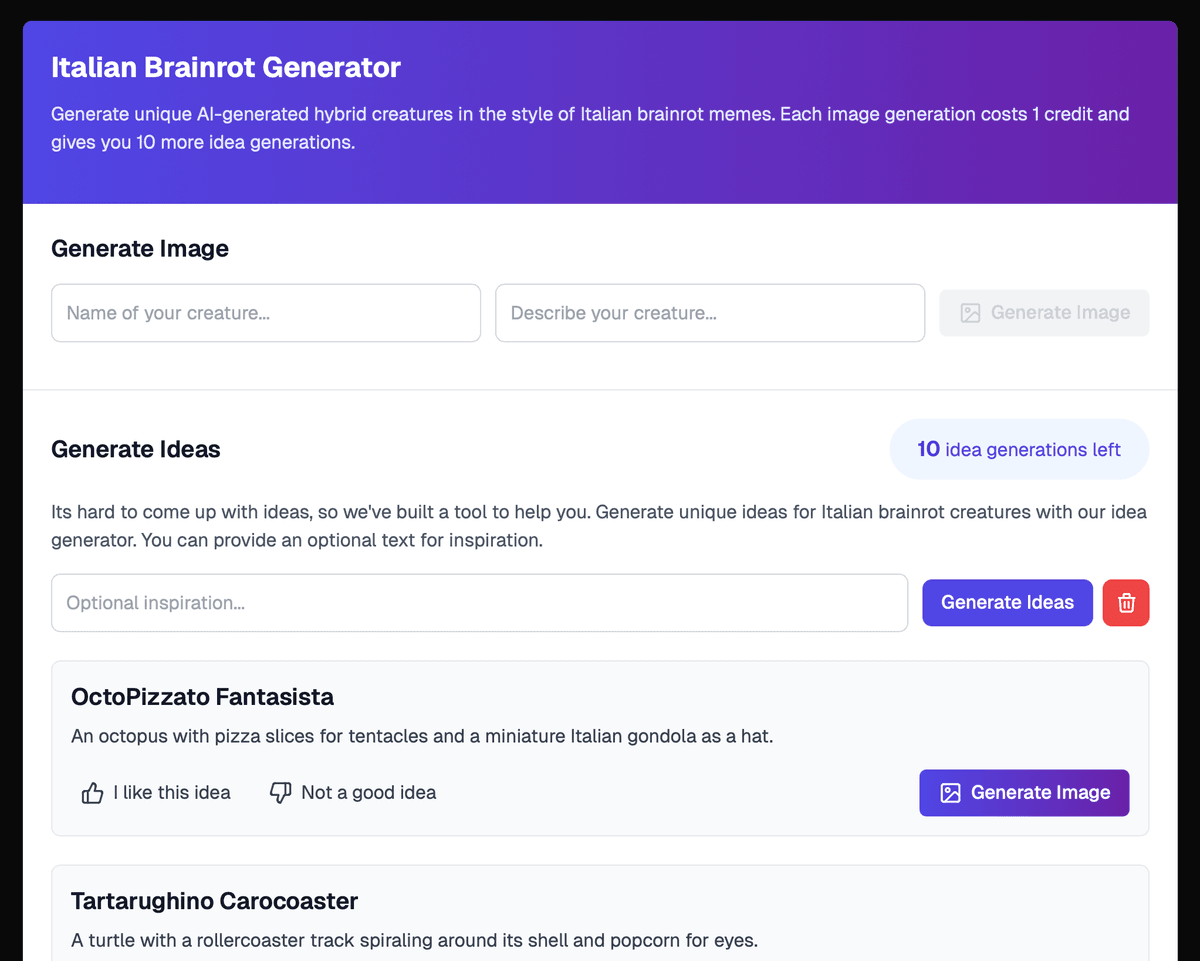 Italian Brainrot Generator - Create Viral Meme Characters